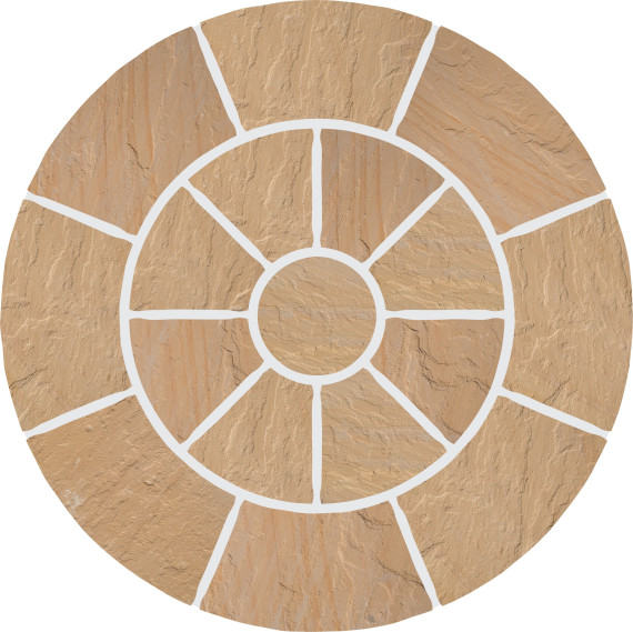 Global Stone Premium Sandstone Buff Brown Riven Circle 1.8m Diameter ...