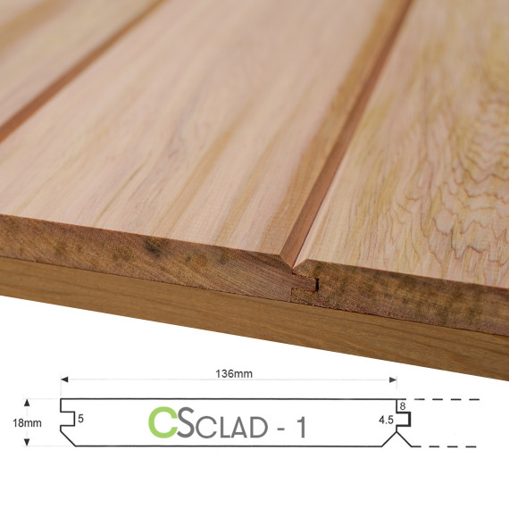 Cedar Cladding Profile 01 18 x 136mm x 1.85m, Country Supplies