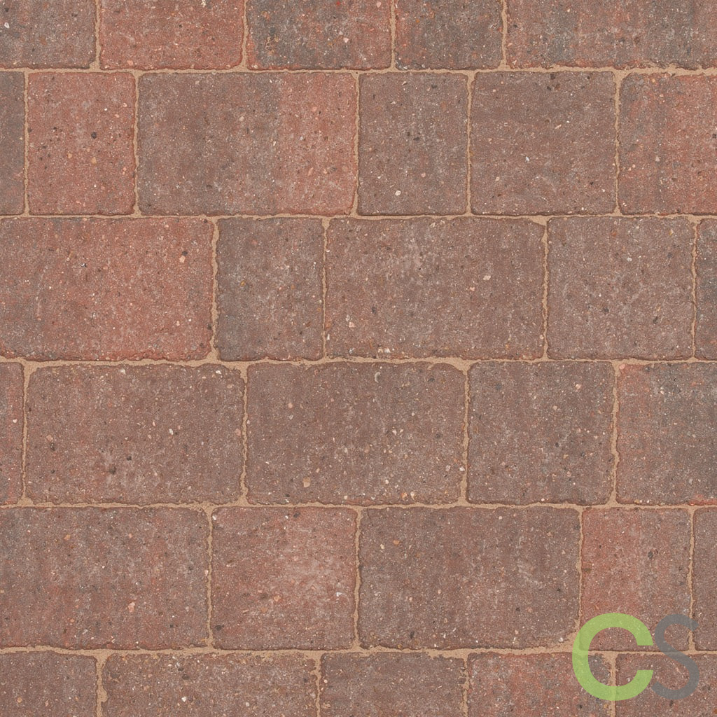 Brett Alpha Brindle Block Paving Trio 50mm Pack 10.82m², Country Supplies