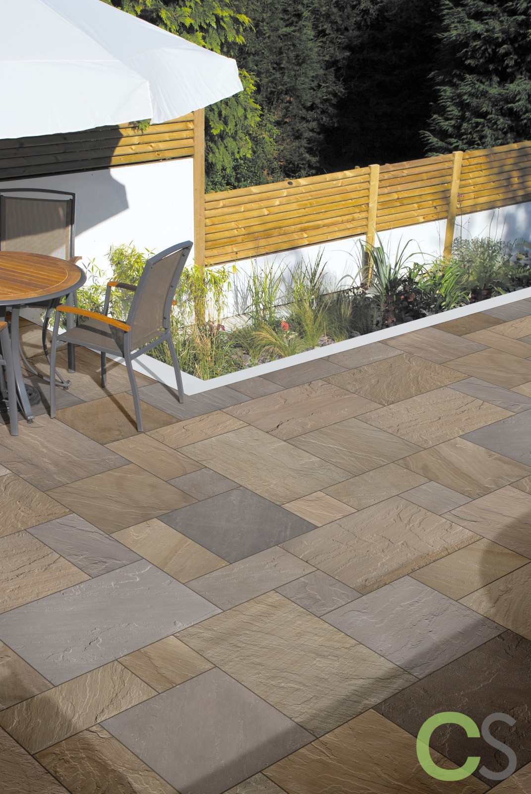 Global Stone Fusion Country Buff Sawn Edge Paving 4 Size Project Pack ...