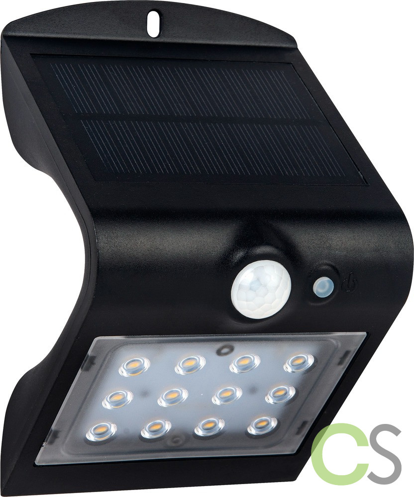 Luceco Solar Guardian PIR Wall Light Black, Country Supplies