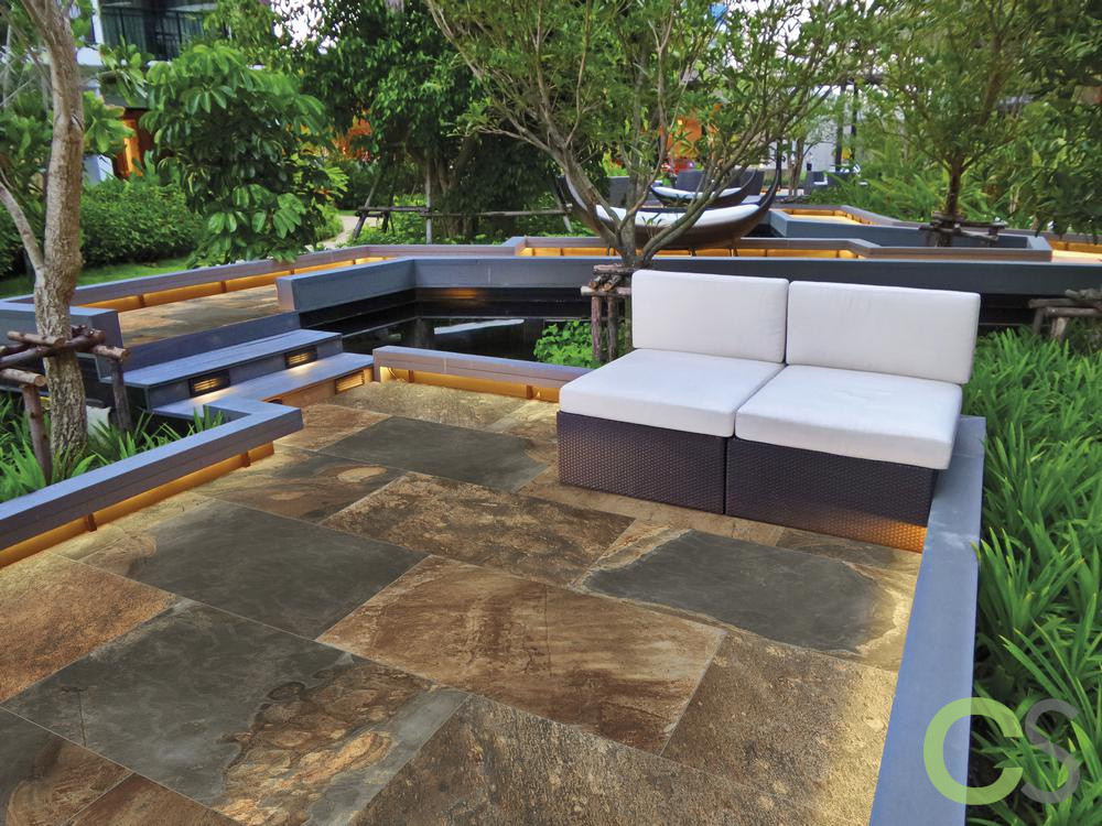 Country Supplies Slate Rusty Porcelain Paving 90 x 60 x 2cm 0.54m² Each ...